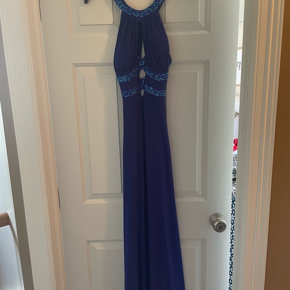 Deb | Dresses | Deb Blue Prom Dress With Open Back Cutouts | Poshmark